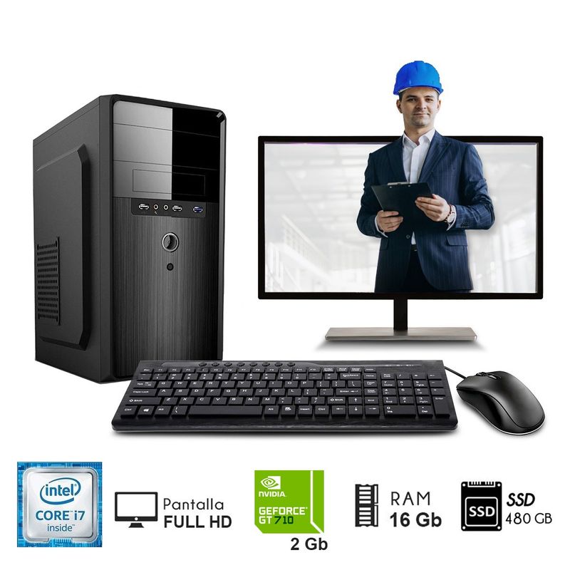 Computadora Intel Core i7 3.2Ghz RAM 16GB SSD 480GB Video GT 2GB Case ...