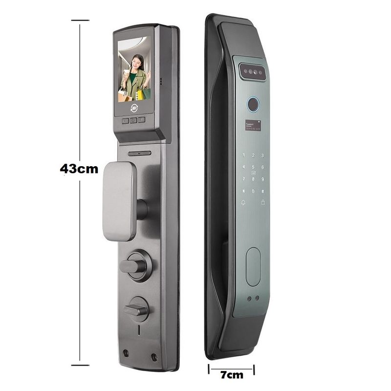 Cerradura Automática Inteligente WiFi Reconocimiento Facial 3D Negro - Real Plaza