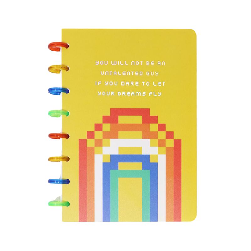 Cuaderno de espiral rainbow series 96 hojas arcoiris amarillo - Miniso ...