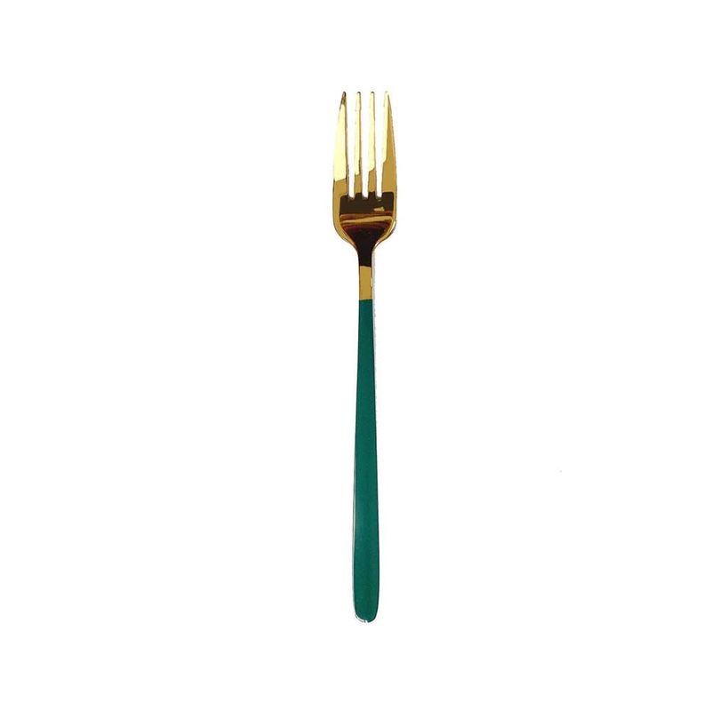 Tenedor con mango grande dorada light luxury verde y dorado - Miniso ...