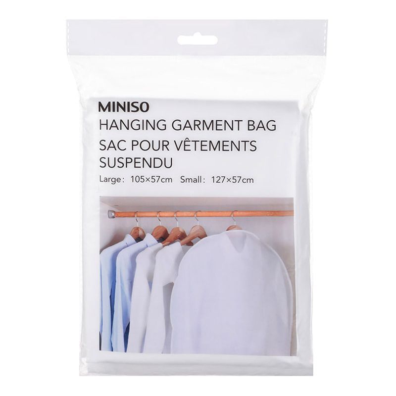 Bolsa protectora para ropa 2 pzs blanco - Miniso - Real Plaza