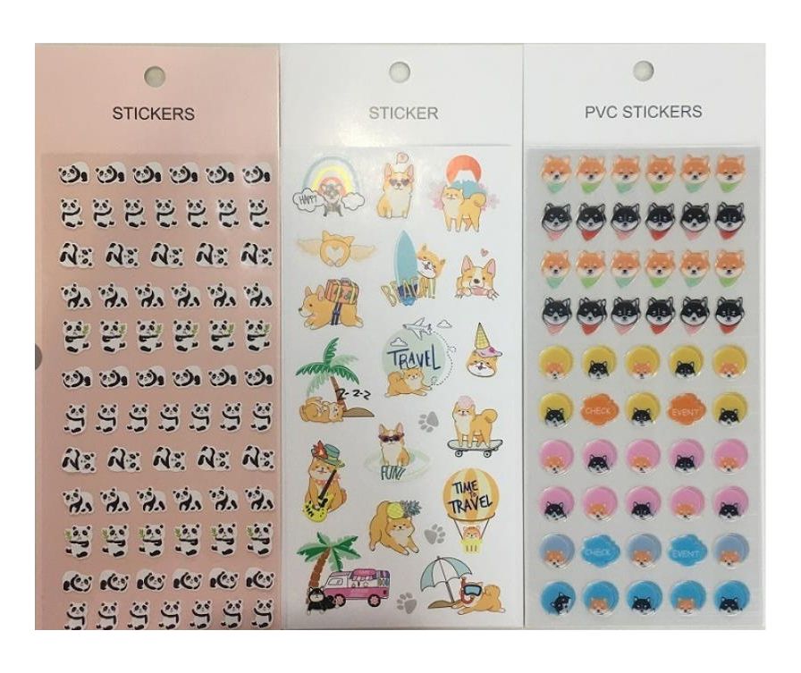 Stickers modelos mixtos 6 pzs - Miniso - Real Plaza