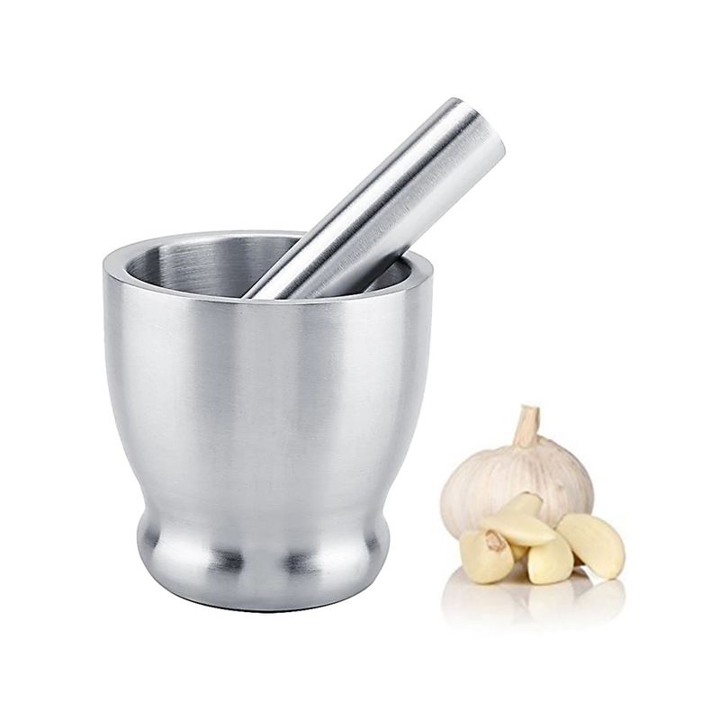 Mortero de Acero Inoxidable 304 L Base Redondeada - Real Plaza