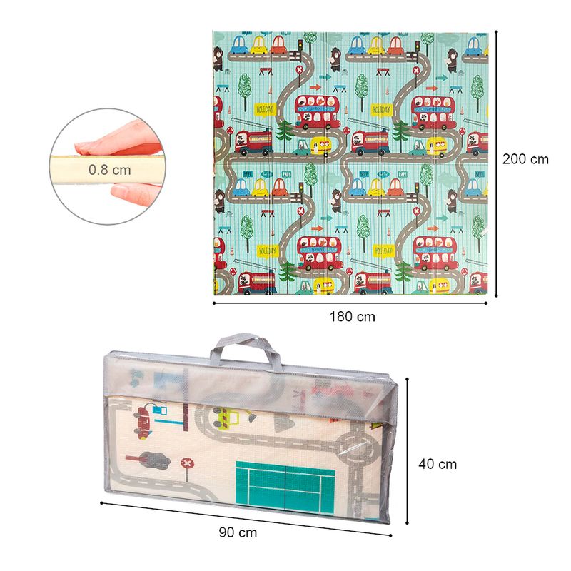 Piso Plegable Reversible 180x200cm para Niños - Real Plaza