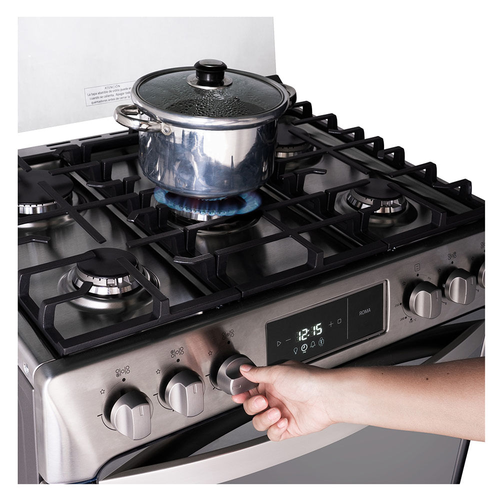 Cocina de 5 Quemadores a Gas Indurama ROMA-ZAFIRO Croma - Real Plaza