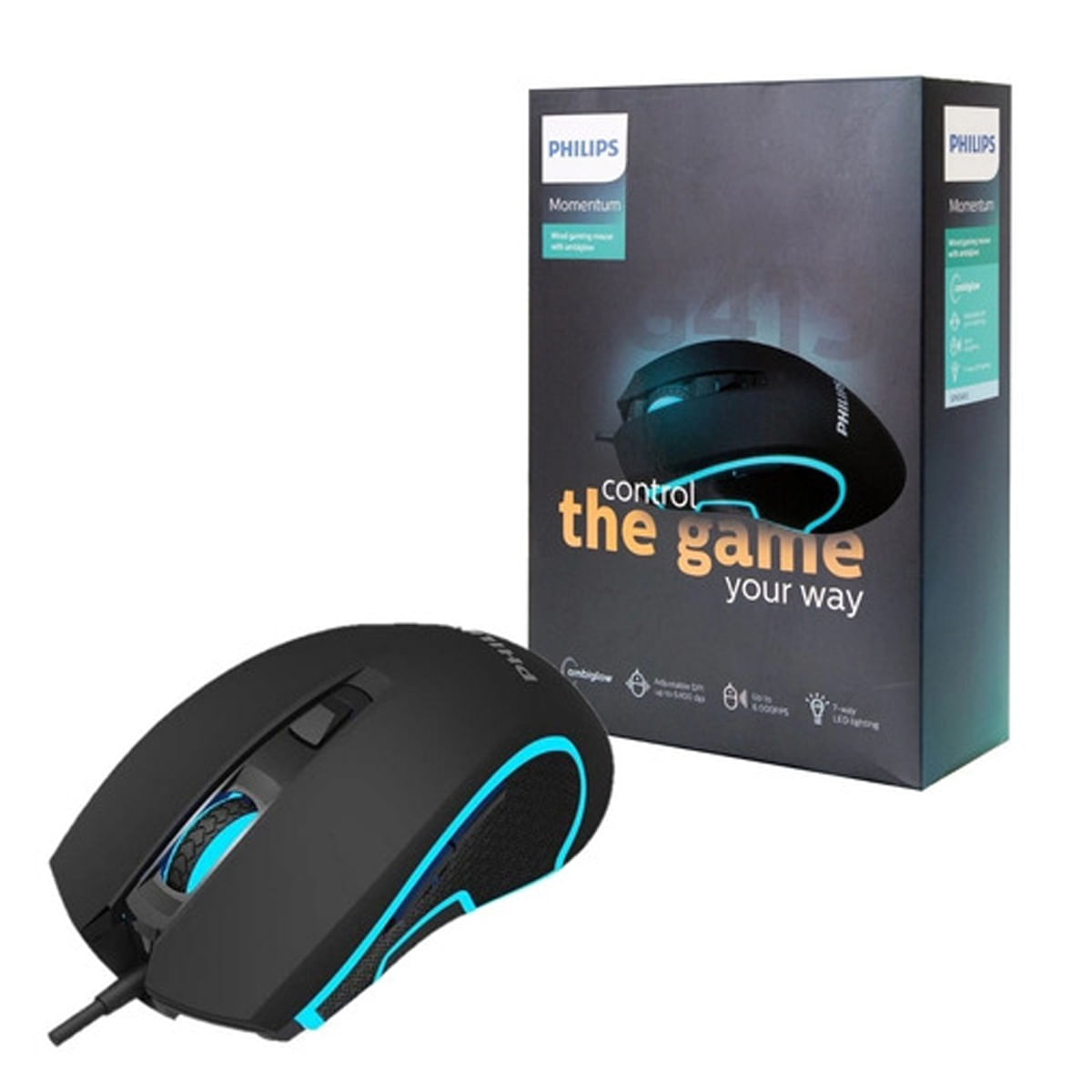 Mouse Gamer Philips SPK9413 6400 DPI - Real Plaza
