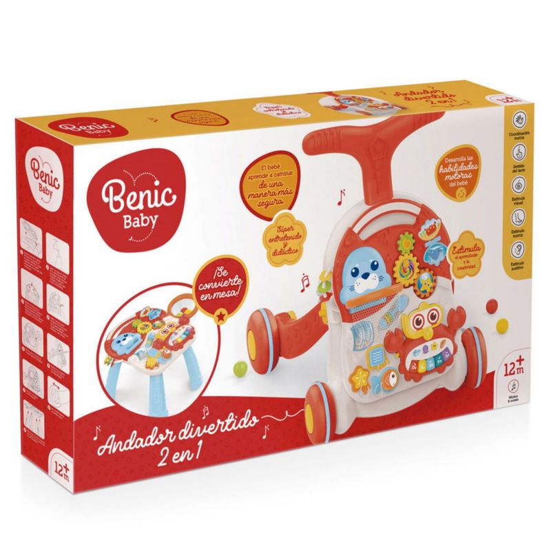 Andador Para Niños Benic Baby 2 En 1 Con Mesa De Aprendizaje - Real Plaza