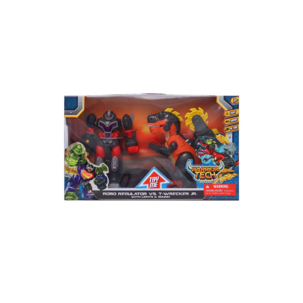 Dinosaurio + Robot Warrior Tech Con Luces Y Sonidos Rojo 160053 - Real ...