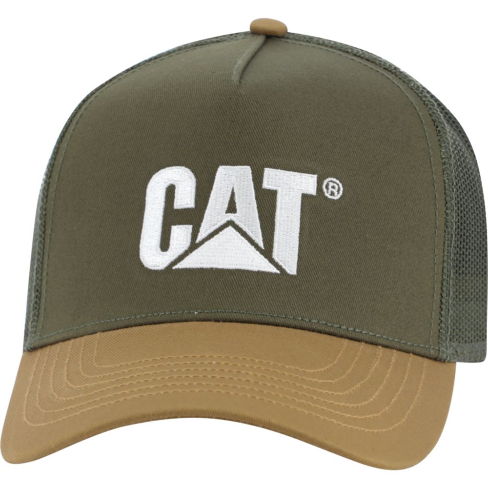 Gorro Caterpillar Foundation Design Mark Mesh Verde Hombre - Real Plaza