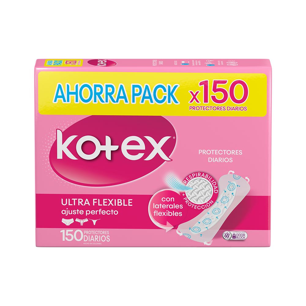 Protectores Diarios Kotex Ultra Flexible - 150 UN - Real Plaza