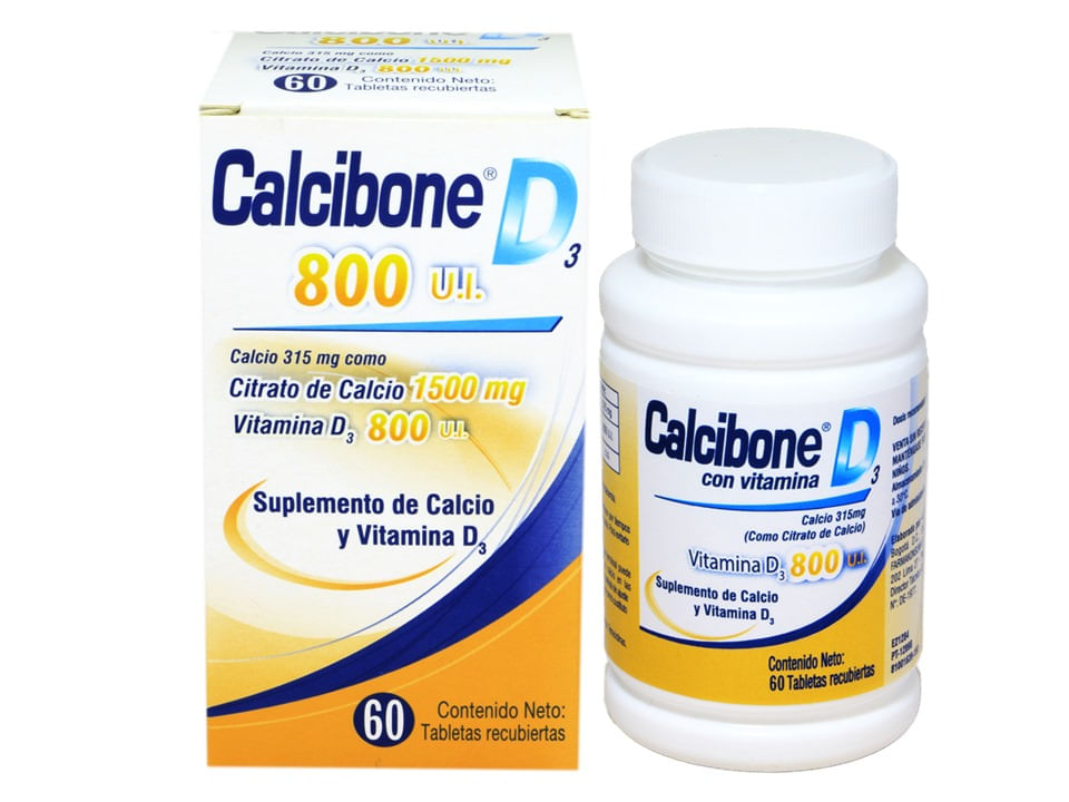 Calcibone D3 1500mg-800UI Tabletas Recubiertas - Real Plaza