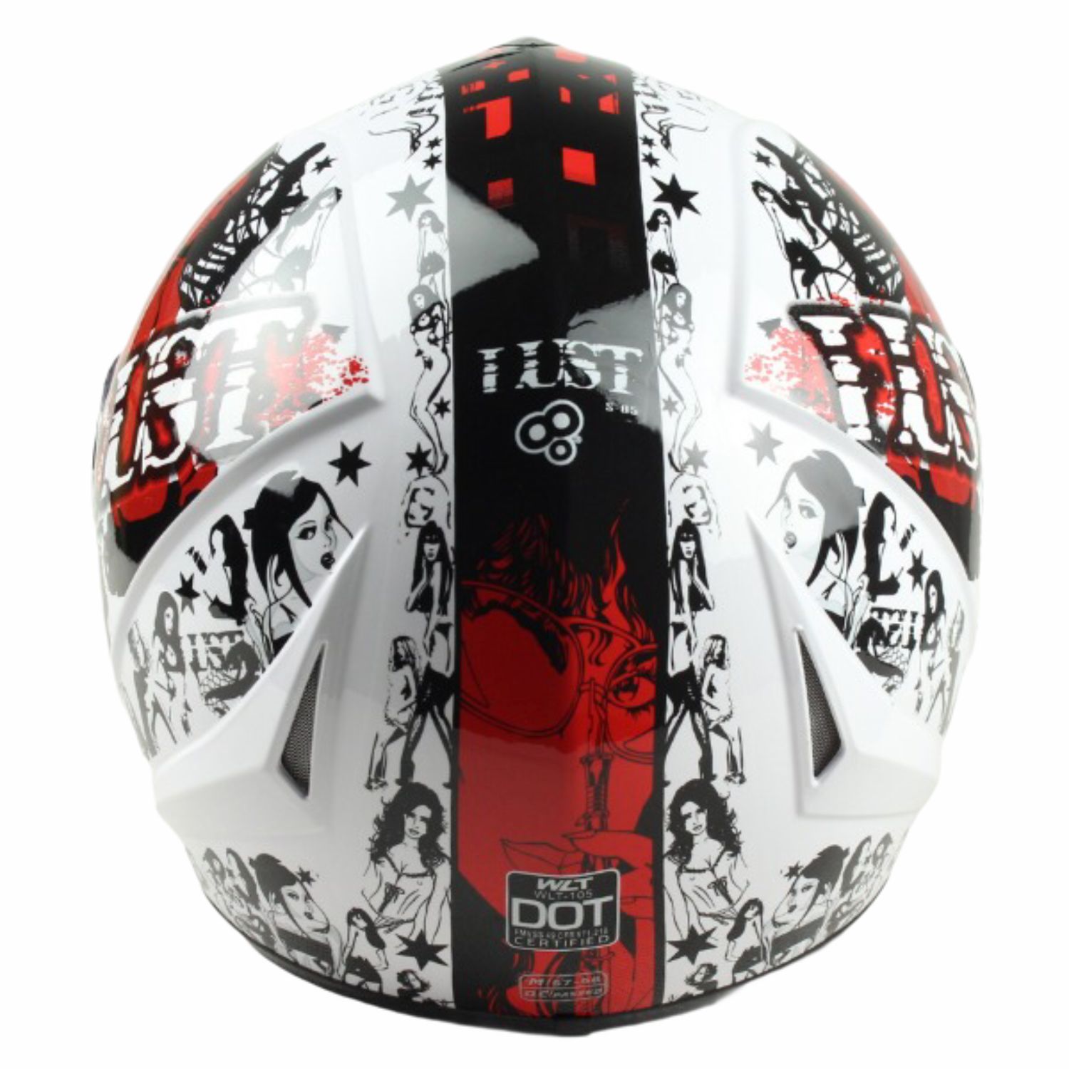 Casco Moto WLT 105 Lust White/Red (Large) - Real Plaza