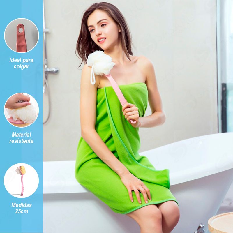 Cepillo de Ducha Corporal de 2 Caras Rosado - Real Plaza