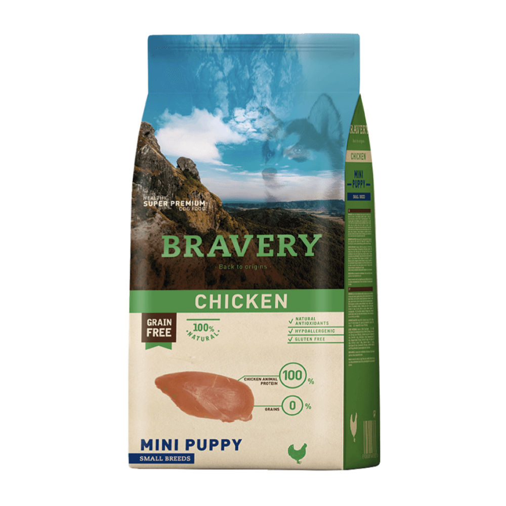 Alimento de Pollo para Cachorros de Razas Pequeñas Bravery x 7 KG ...