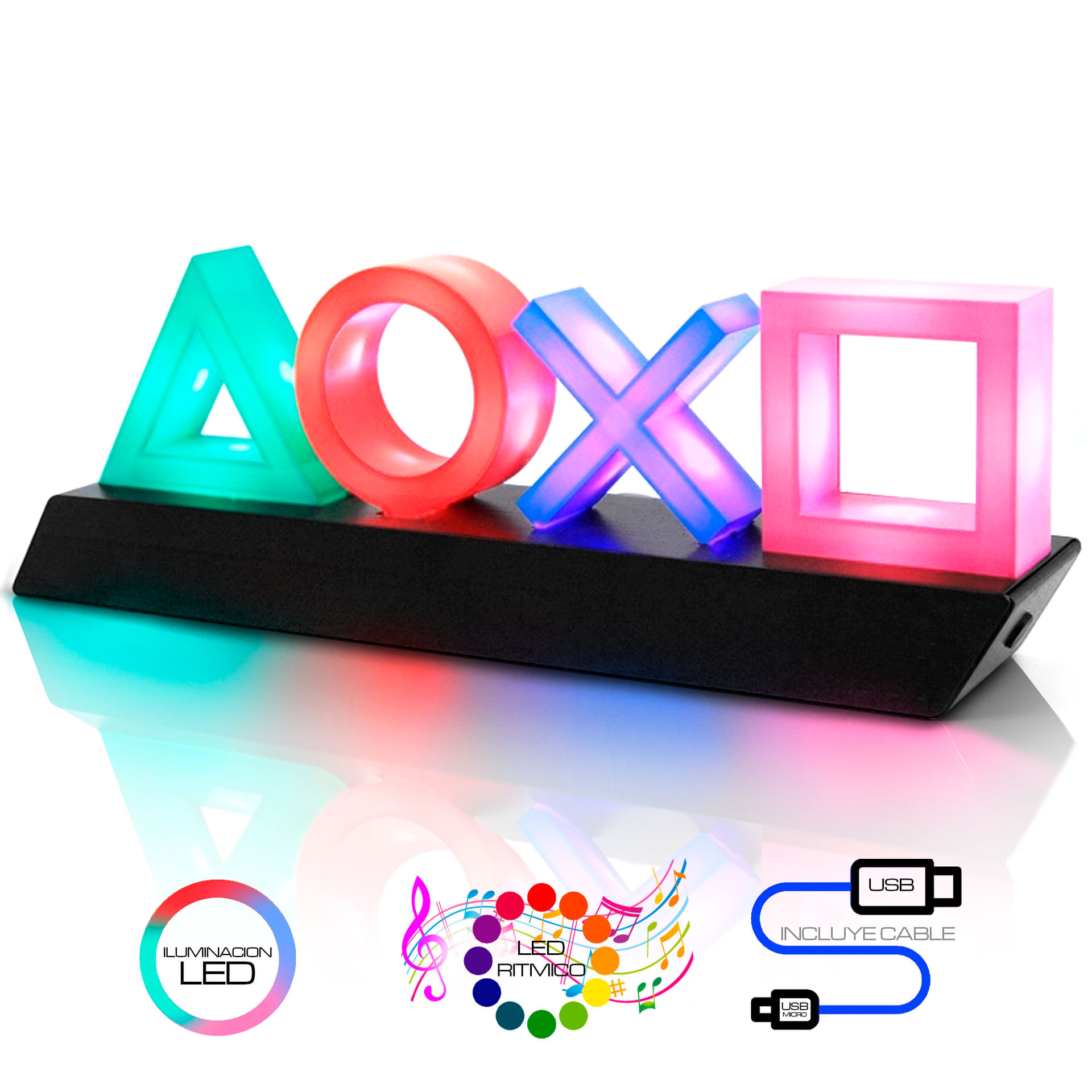 Lámpara Gamer Playstation Icons Light Game Room Lighting - Real Plaza