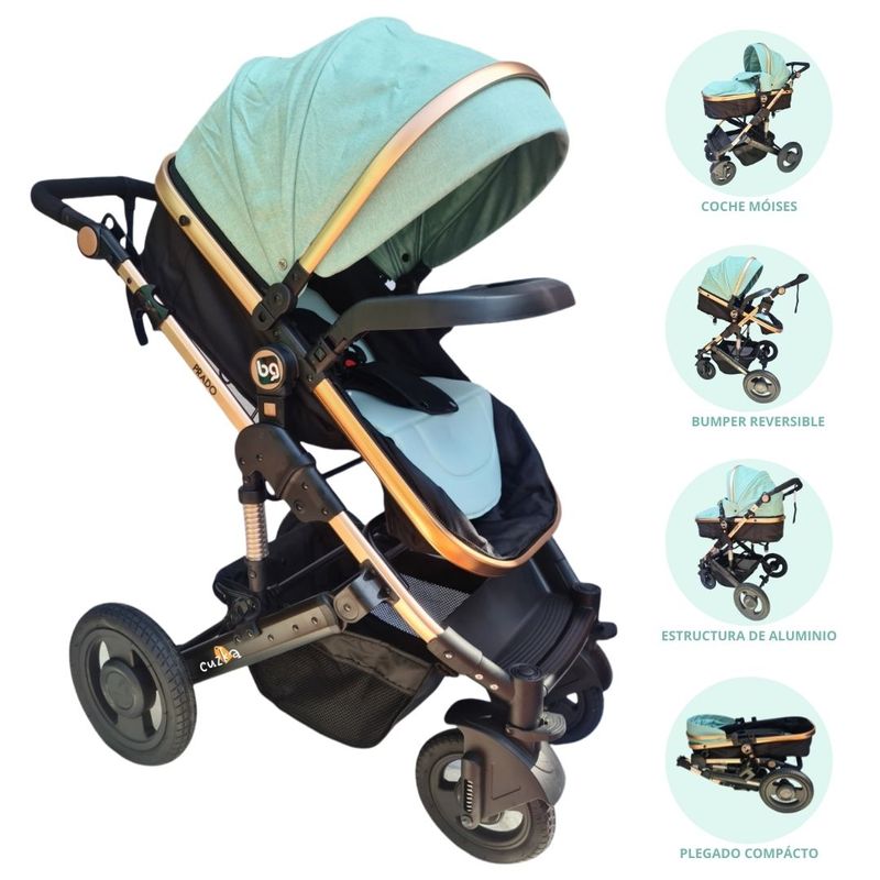 Coche Cuna Baby Go Prado Verde - Real Plaza
