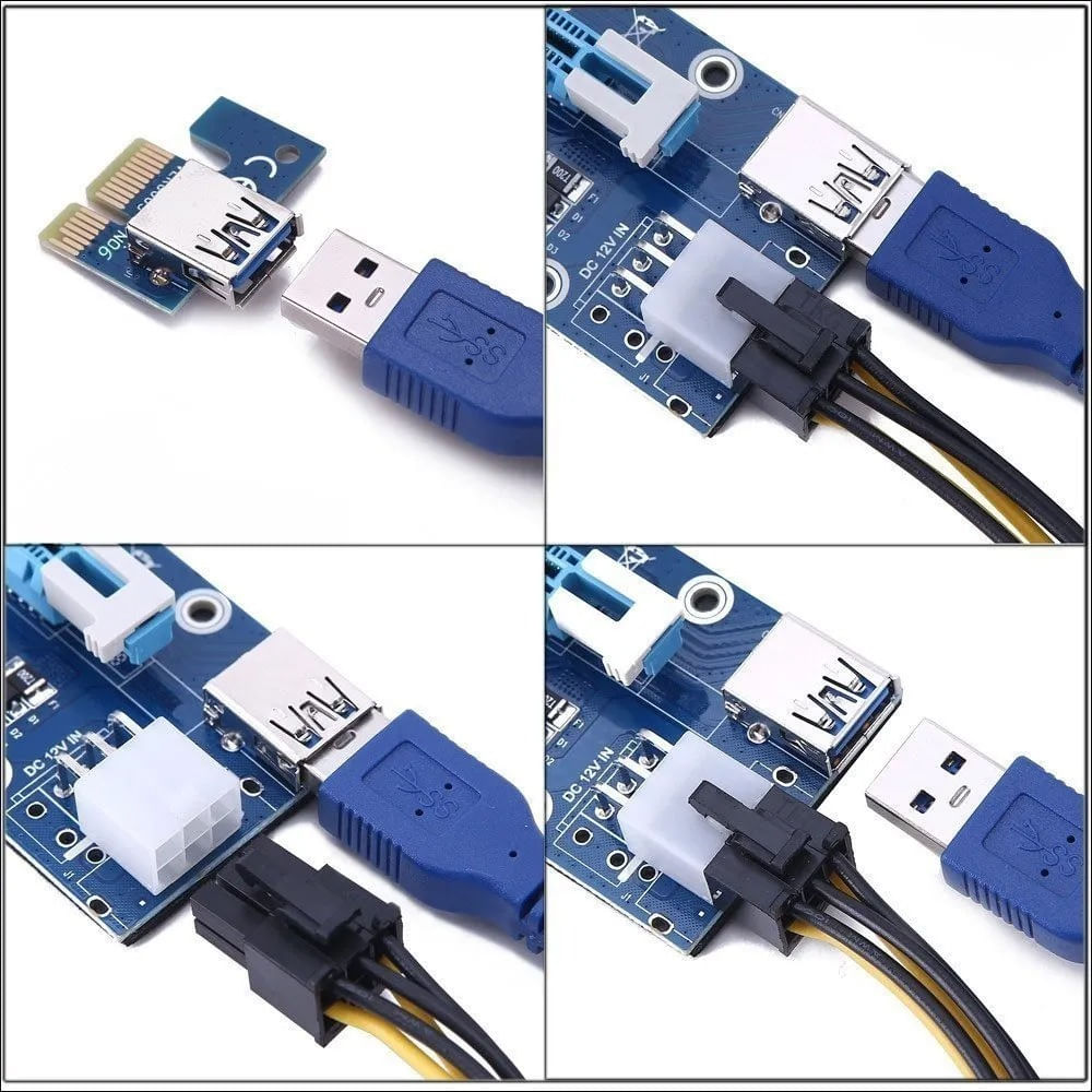 Riser Extensión Pci-e 16x 1x para Tarjetas de Video PCE164p-N03 v 009s ...