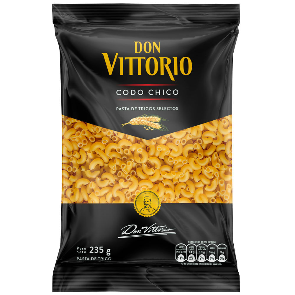 Fideos DON VITTORIO Codo Chico Bolsa 235g - Real Plaza