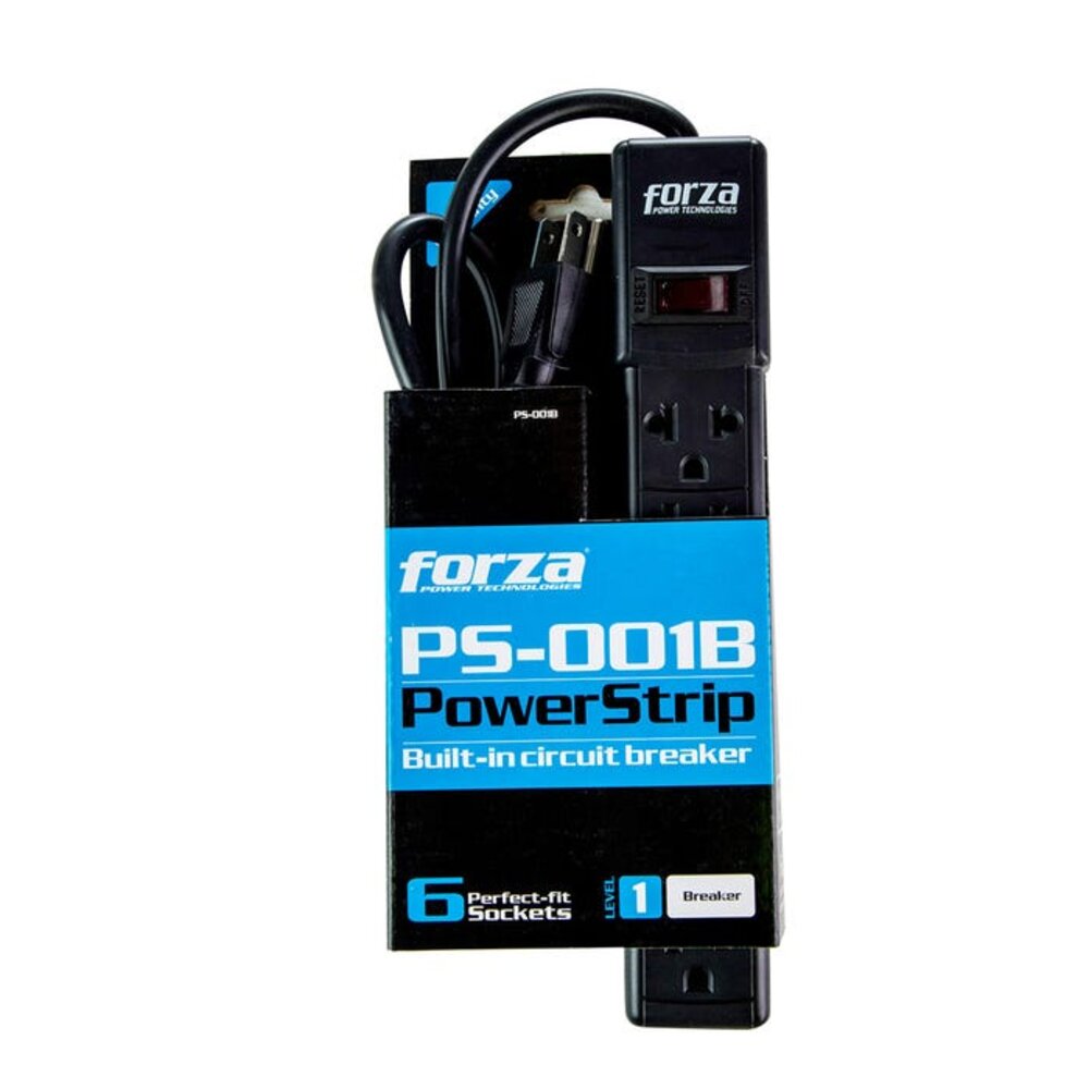 Regleta Forza PS-001B 2200W 6 Tomas | Protección confiable - Real Plaza