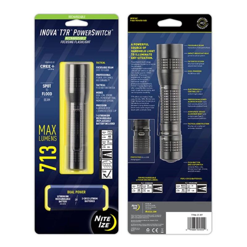 Linterna Táctica INOVA T7 LED de 713 Lúmenes y Zoom - Real Plaza