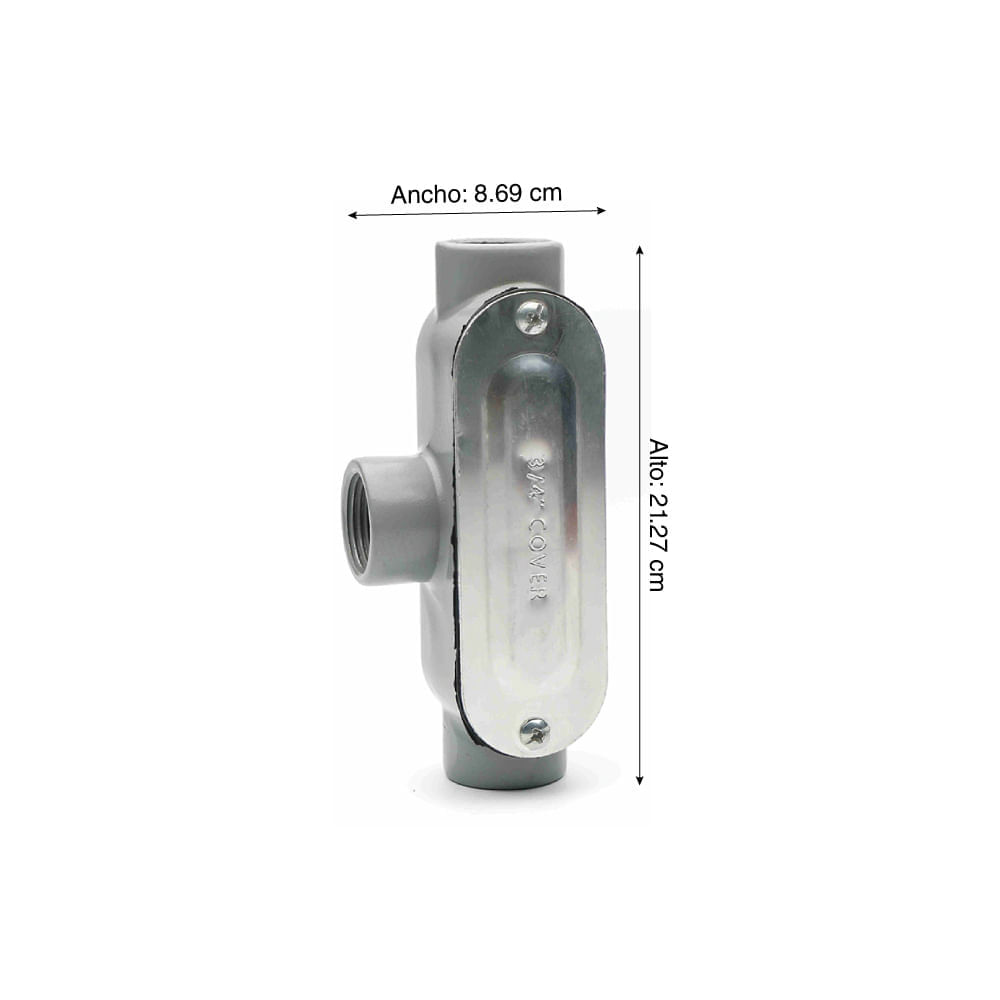 Caja condulet tipo T 1-1/2" 35 de aluminio - Real Plaza