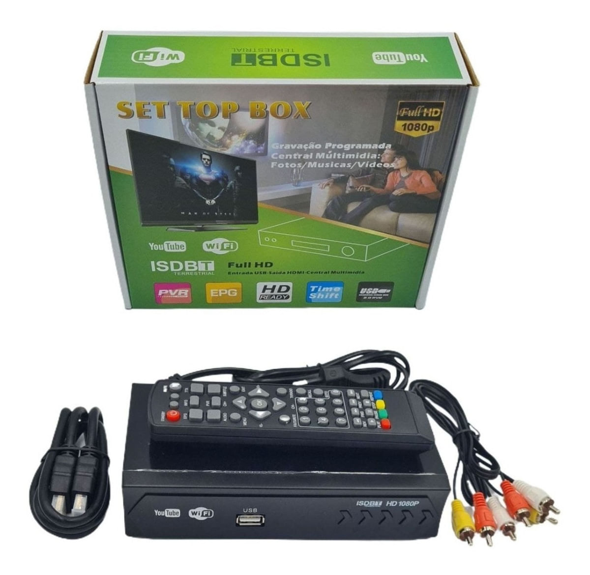 Set top box Sintonizador Decodificador Tv Digital Hd 1080p Tdt Isdbt ...