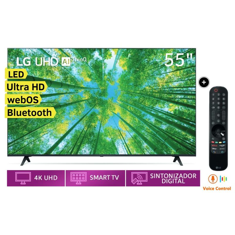 Televisor LG 55" LED Smart Tv Ultra HD 4K ThinQ AI 55UQ8050PSB - Real Plaza