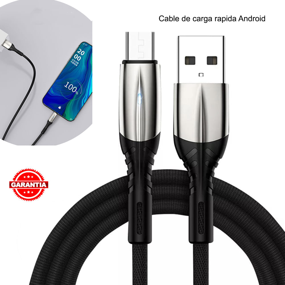 Cable de Carga Rápida Micro USB 5A 2 metros Negro Dreizt - Real Plaza