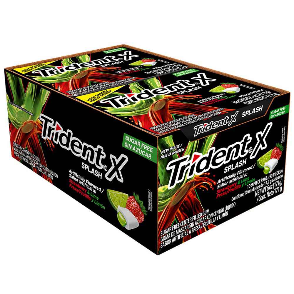 Goma de Mascar TRIDENT Splash Sabor a Fresa Caja 10un - Real Plaza Goma de Mascar TRIDENT Splash Sabor a Fresa Caja 10un - Real Plaza