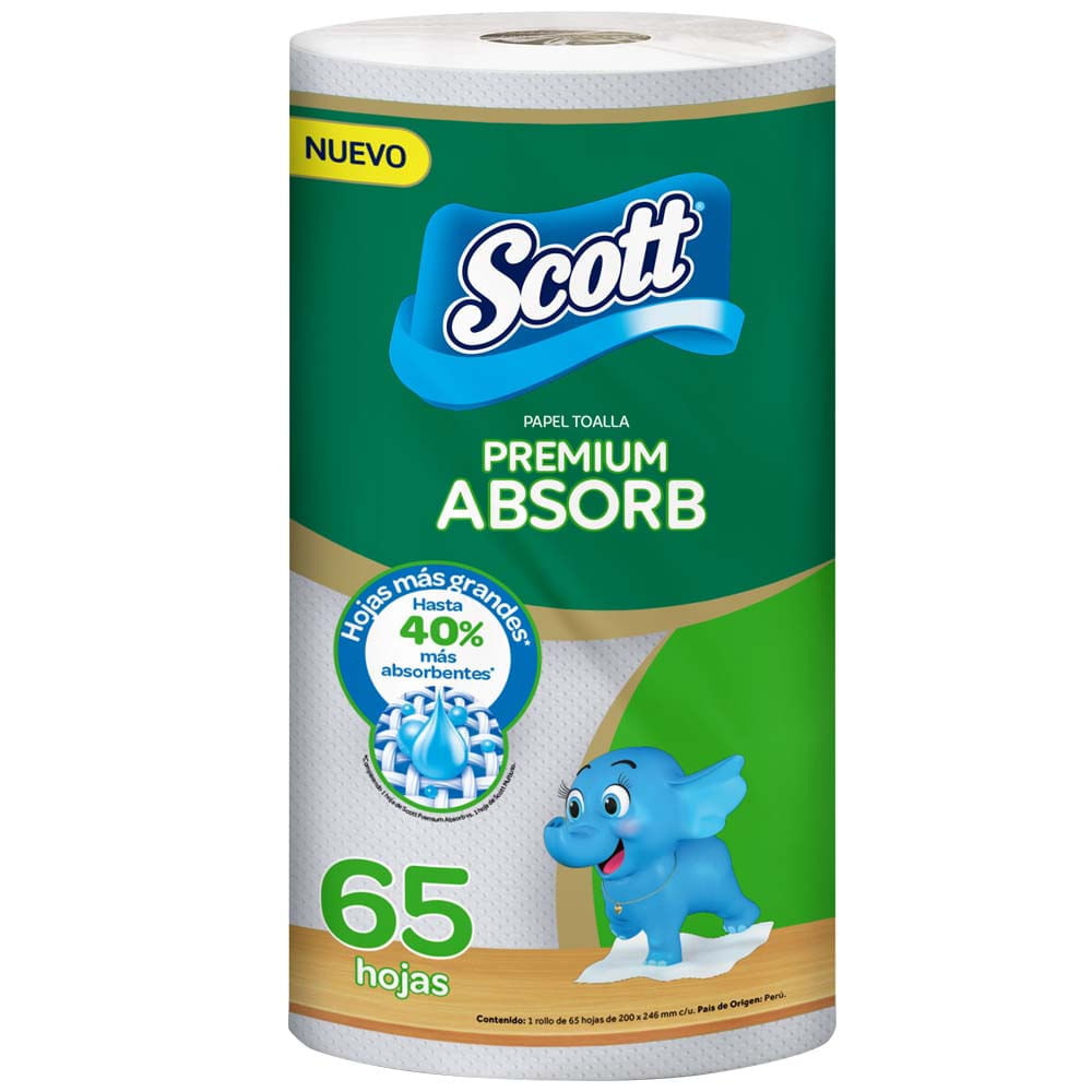 Papel Toalla SCOTT Calorie Absorb 65 hojas Paquete 1un - Real Plaza