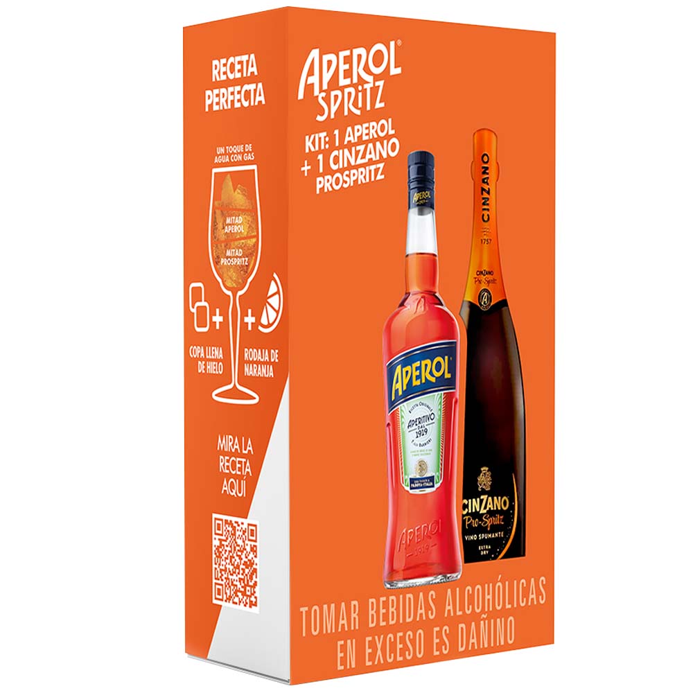 Pack APEROL Botella 750ml + Vino Espumante CINZANO Pro-Spritz - Real Plaza