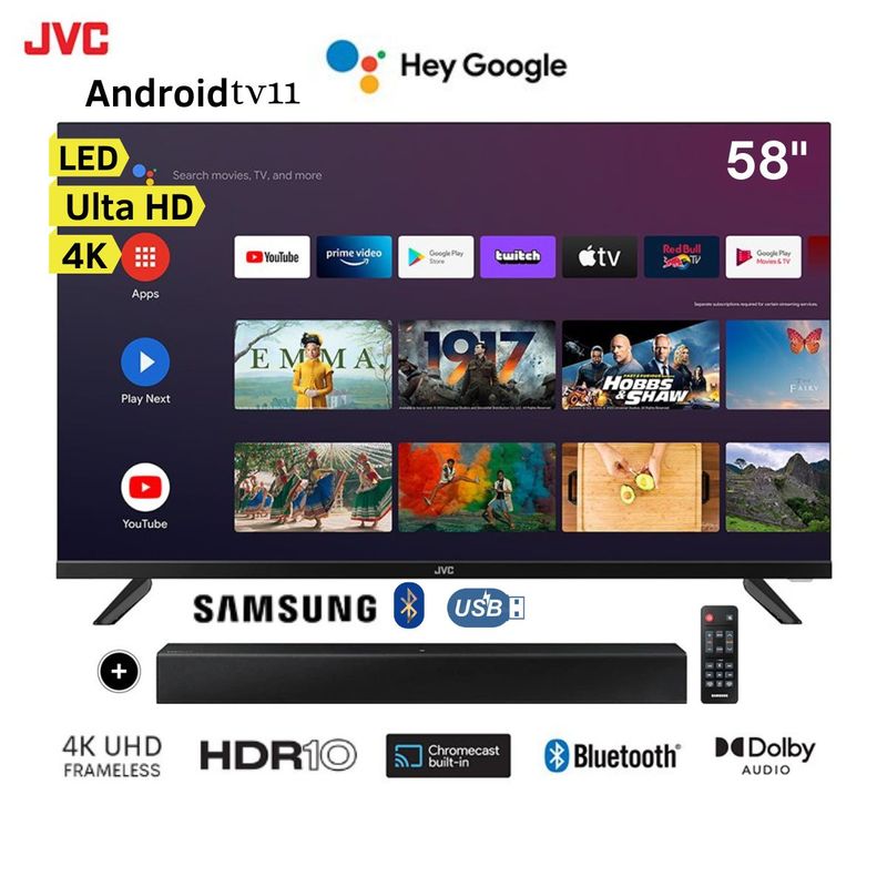 Televisor JVC 58" LED Smart TV Ultra HD 4K Frameless AndroidTv11 LT ...