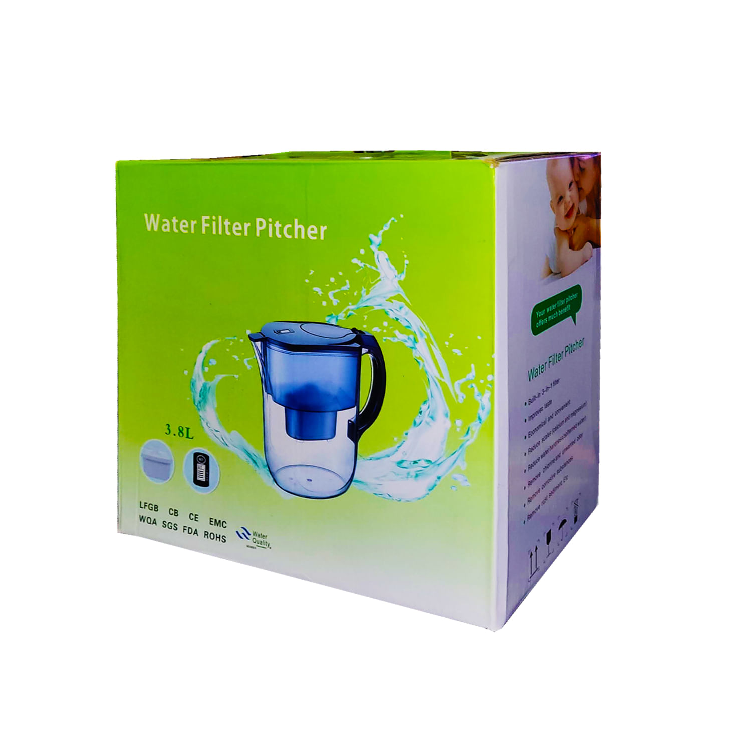 Jarra De Agua Con Filtro Water Quality 3 8 Litros Real Plaza
