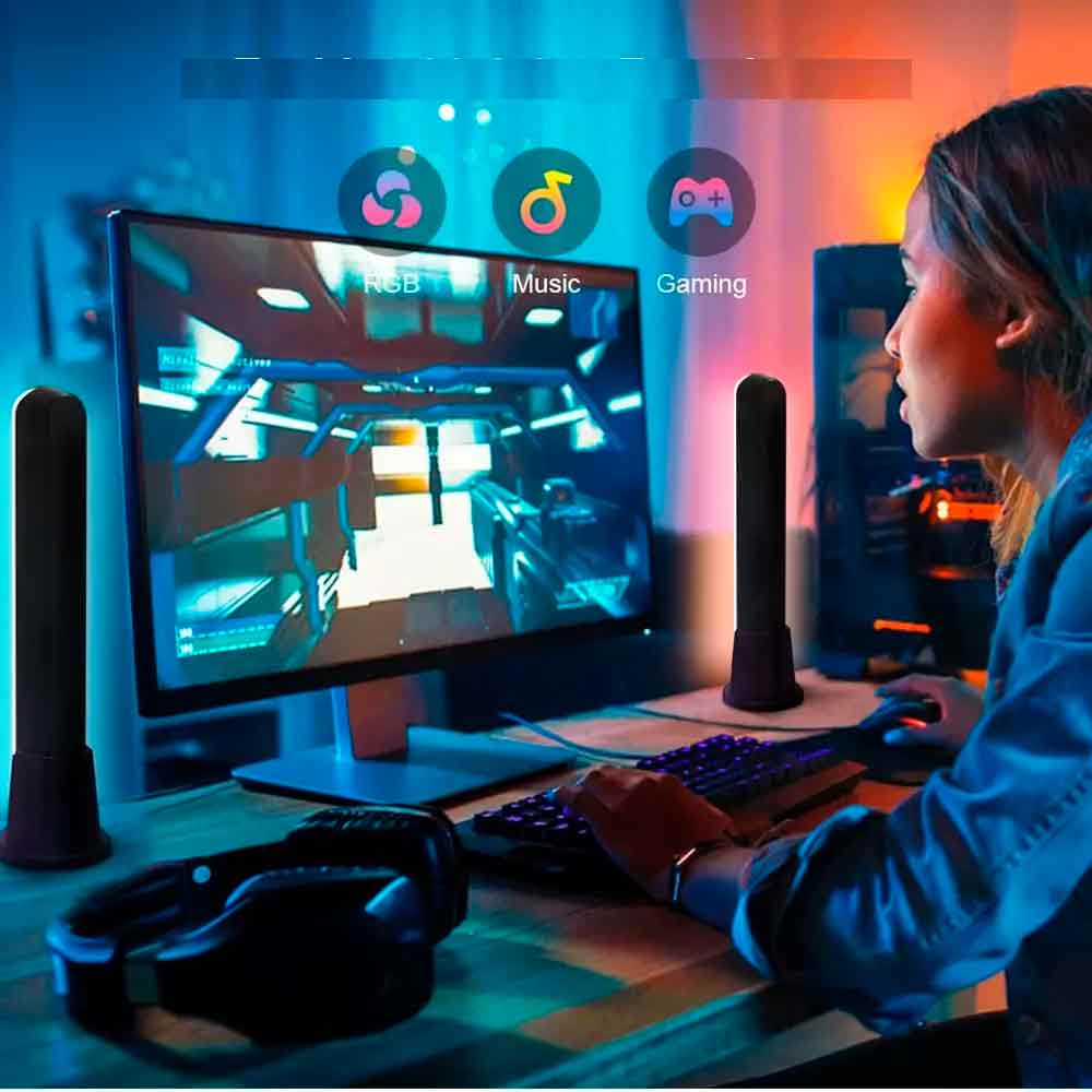 Set 2 und Barra de Luces Gamer RGB Smart Bluetooth Reacciona la Música ...