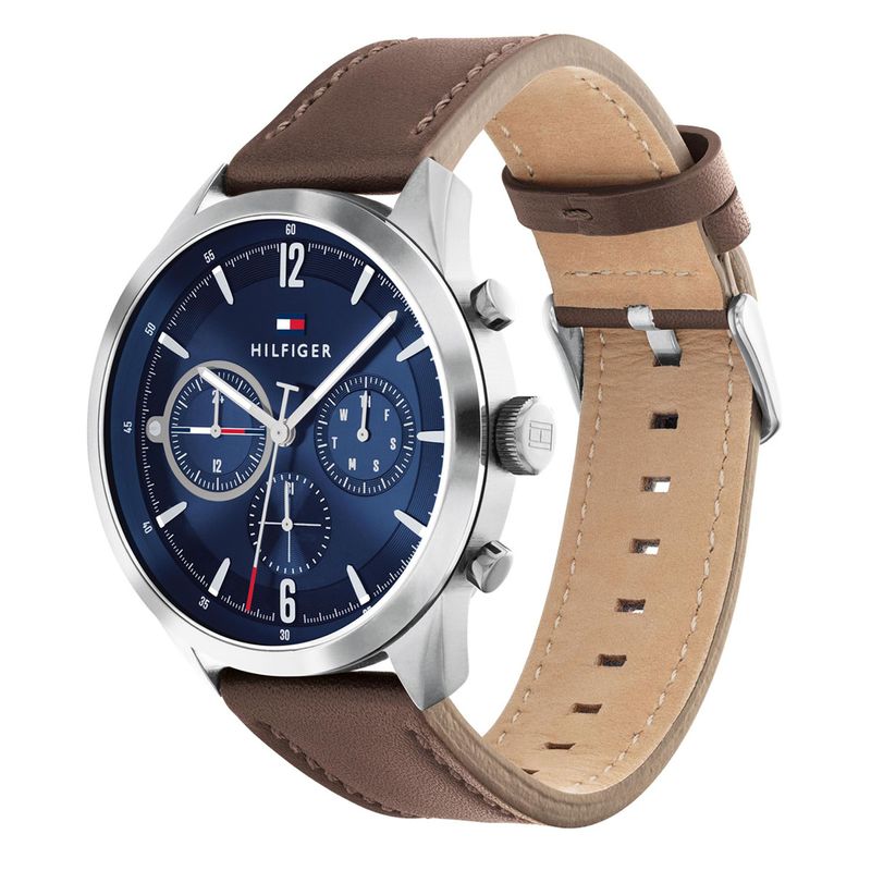 Reloj Hombre de Cuero Marron Plateado Tommy 1791940 - Real Plaza