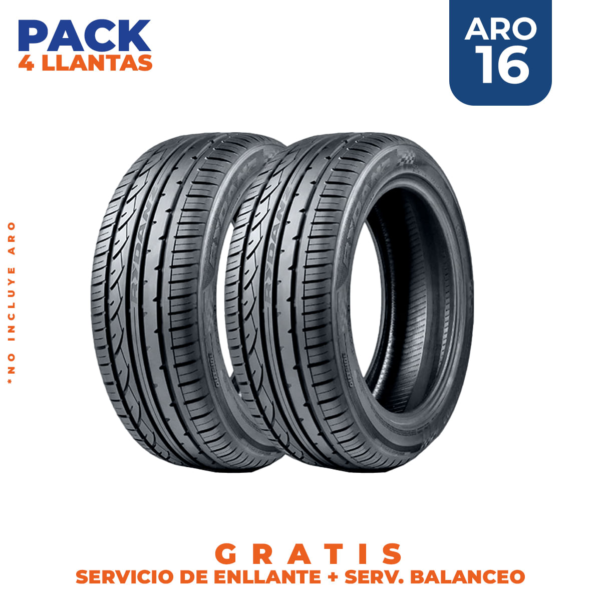 Pack De 2 Llantas 205/55ZR16 Rydanz Roadster R02 94W - Real Plaza