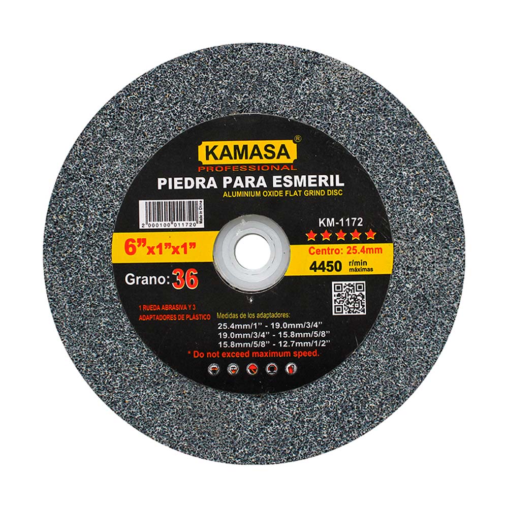 Piedra para esmeril 6" x 1 x 1" A36 - Real Plaza