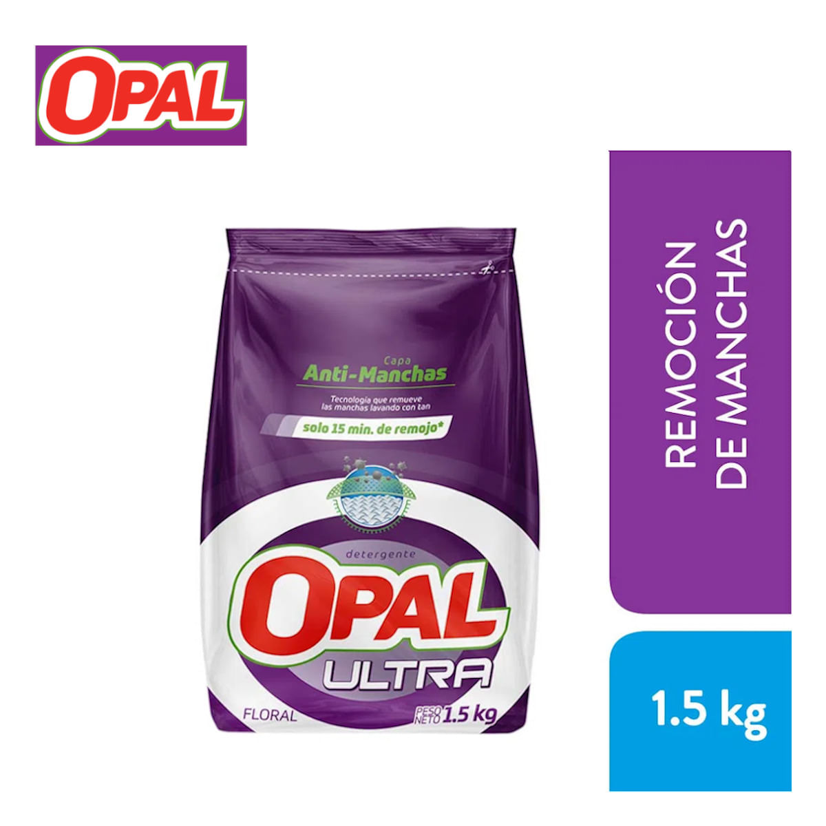 Detergente en Polvo Opal Ultra 1.5 kilos Anti-Manchas - Real Plaza