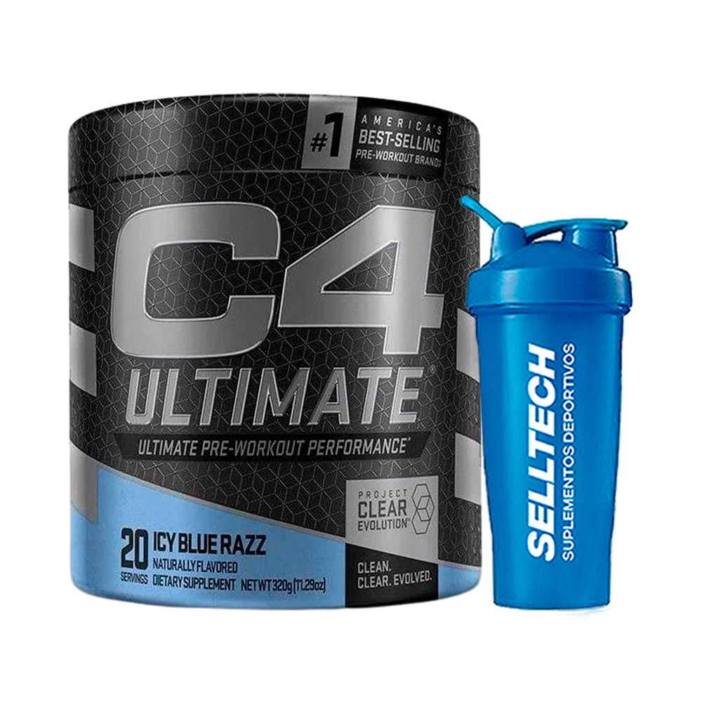 Pre Entreno Cellucor C4 Ultimate 320gr Icy Blue Razz+Shaker - Real Plaza