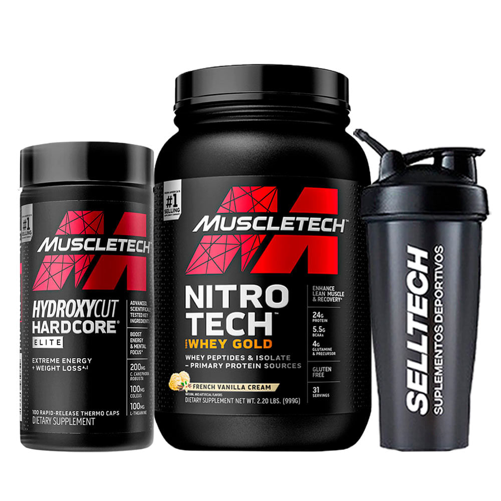 Whey Gold Muscletech 2.2lb Vainilla+hydroxycut 100 Caps - Real Plaza