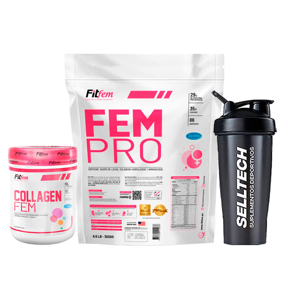 Pack Fitfem Fempro 3kg Chocolate+colagen Fem 500gr Frutpunch - Real Plaza