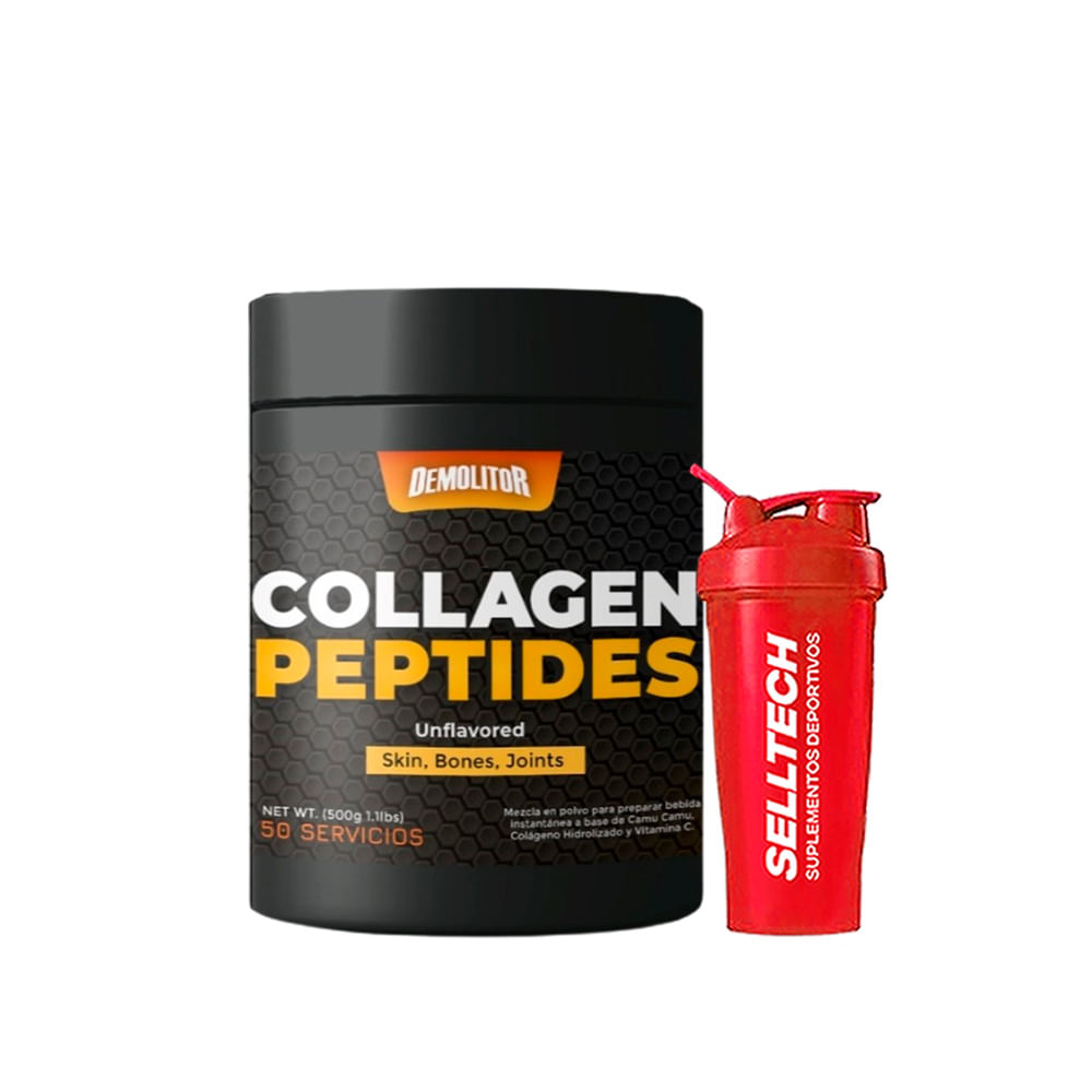 Colágeno Hidrolizado Demolitor 500gr Natural + Shaker - Real Plaza