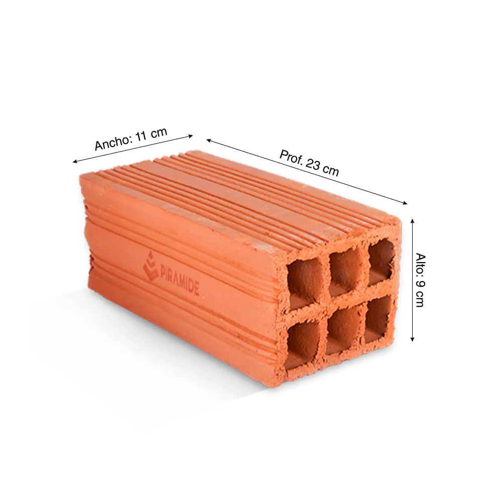 Ladrillo Pandereta Raya 9x23x11 Pirámide - Real Plaza