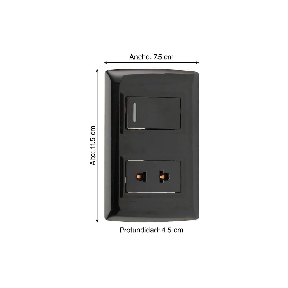 Interruptor+Tomacorriente Basic - Real Plaza