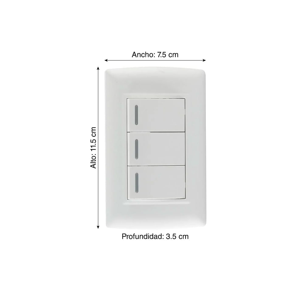 Interruptor Triple - Basic - Real Plaza