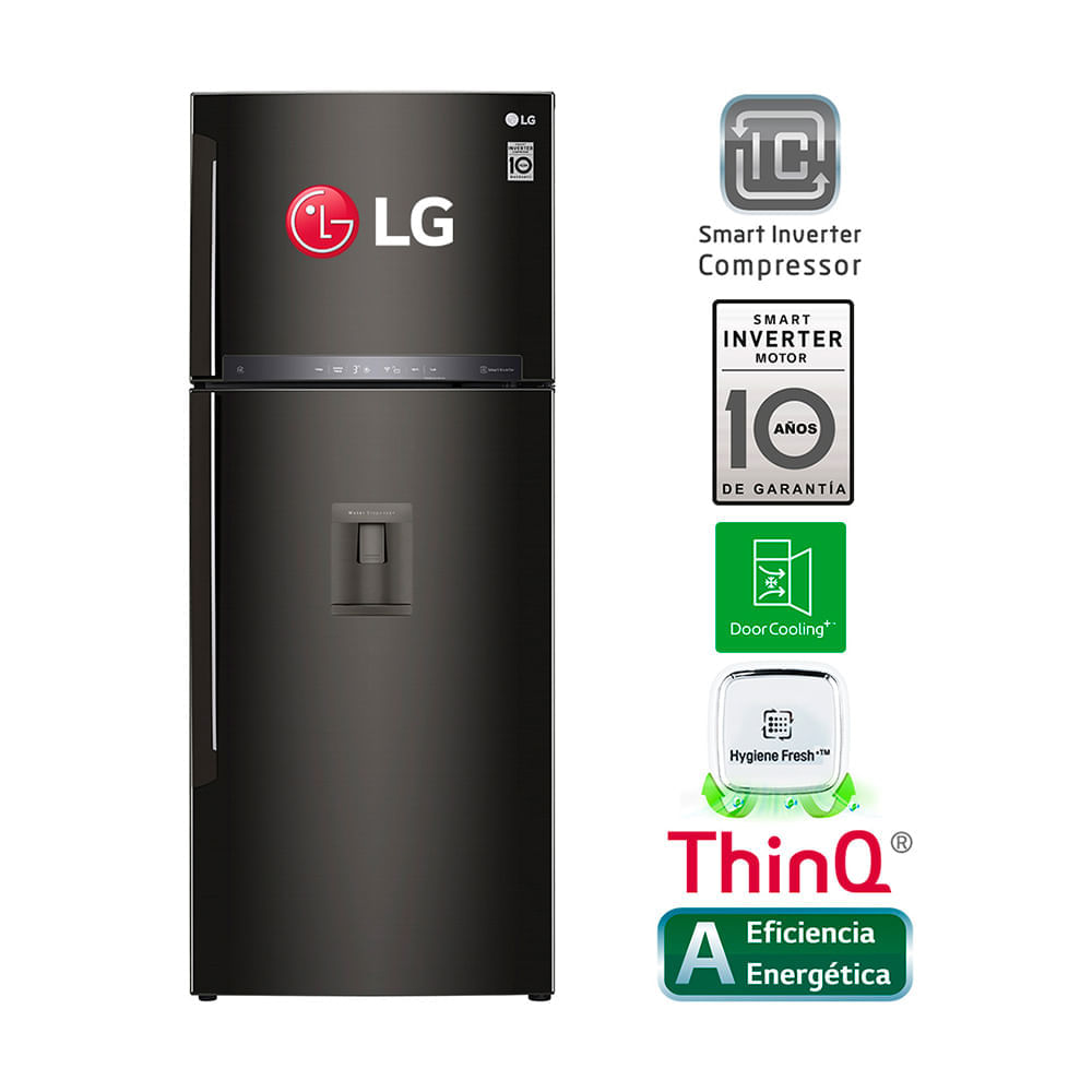 Refrigeradora LG GT44AGD Top Freezer Smart Inverter 424L Negro - Real Plaza