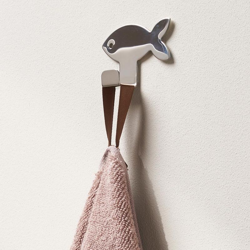 Perchero Sensea adhesivo Pez Urban Cromado - Real Plaza