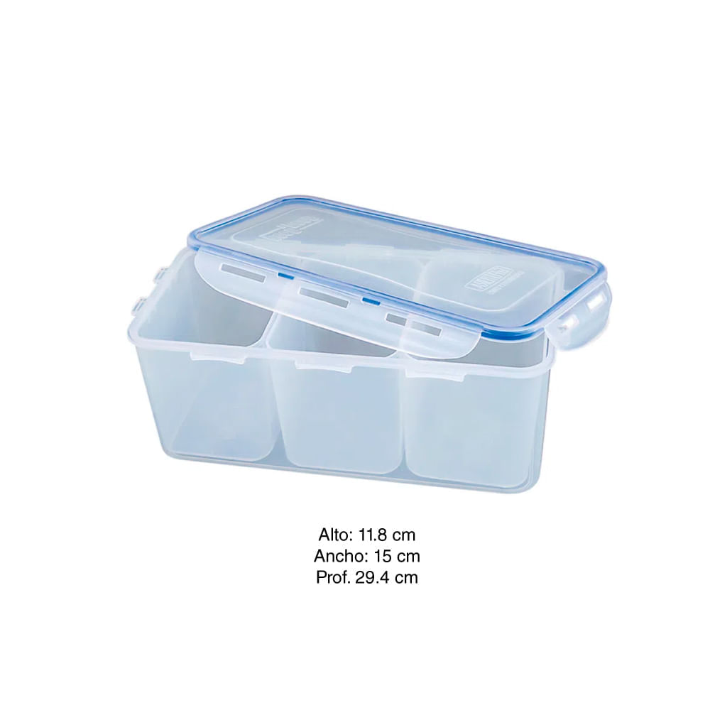 Taper rectangular 3 divisiones 3.4lt - Real Plaza