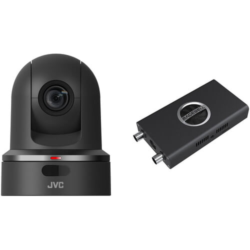 JVC KY-PZ100 Robótica PTZ Cámara con kit de convertidor NDI (negro ...