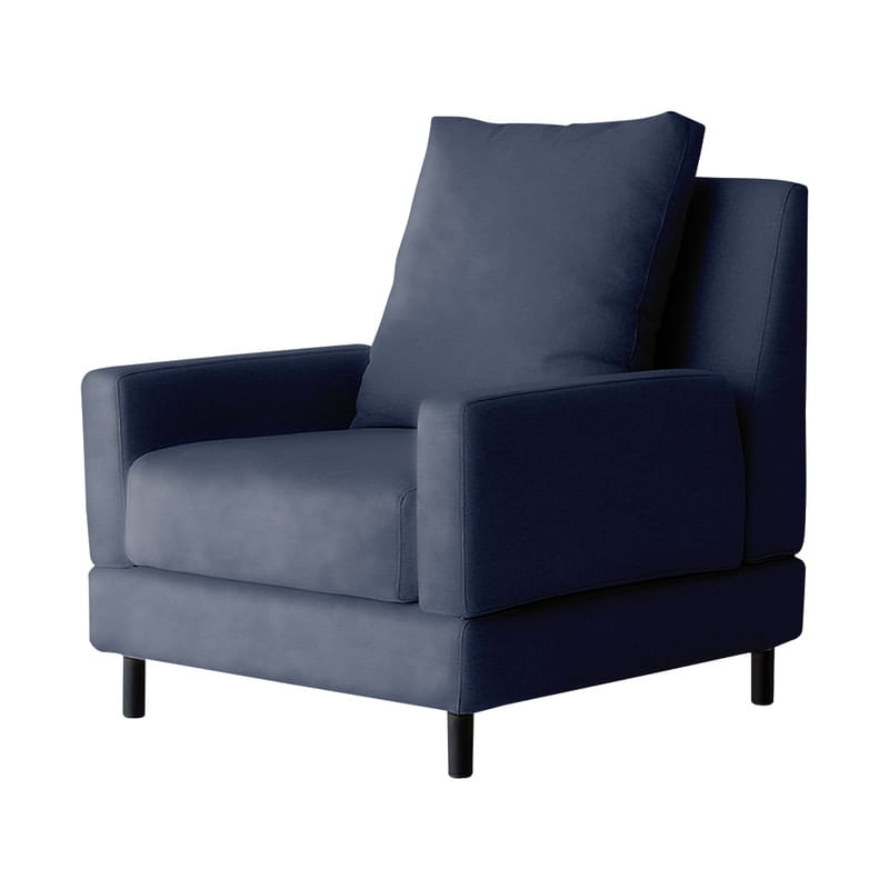 Sillon Eaton Mavisac Color Azul Acero - Ultra Cuero - Real Plaza